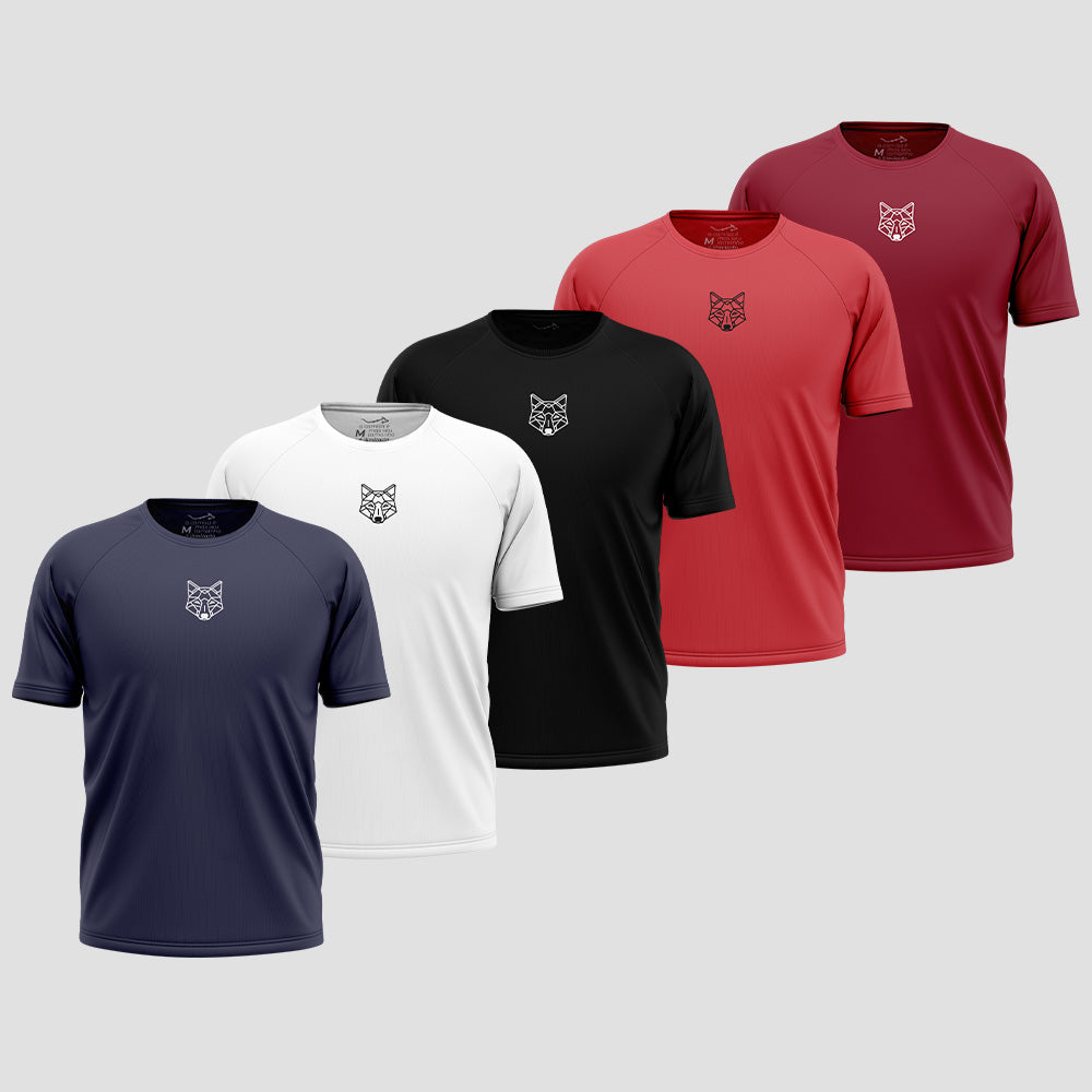 Kit 5 Camisetas Dry Fit Lobo Gemétrico